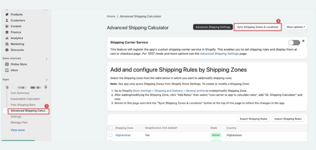Syncing Products, Shipping Zones and Locations in Shopify | Dr Cart ...